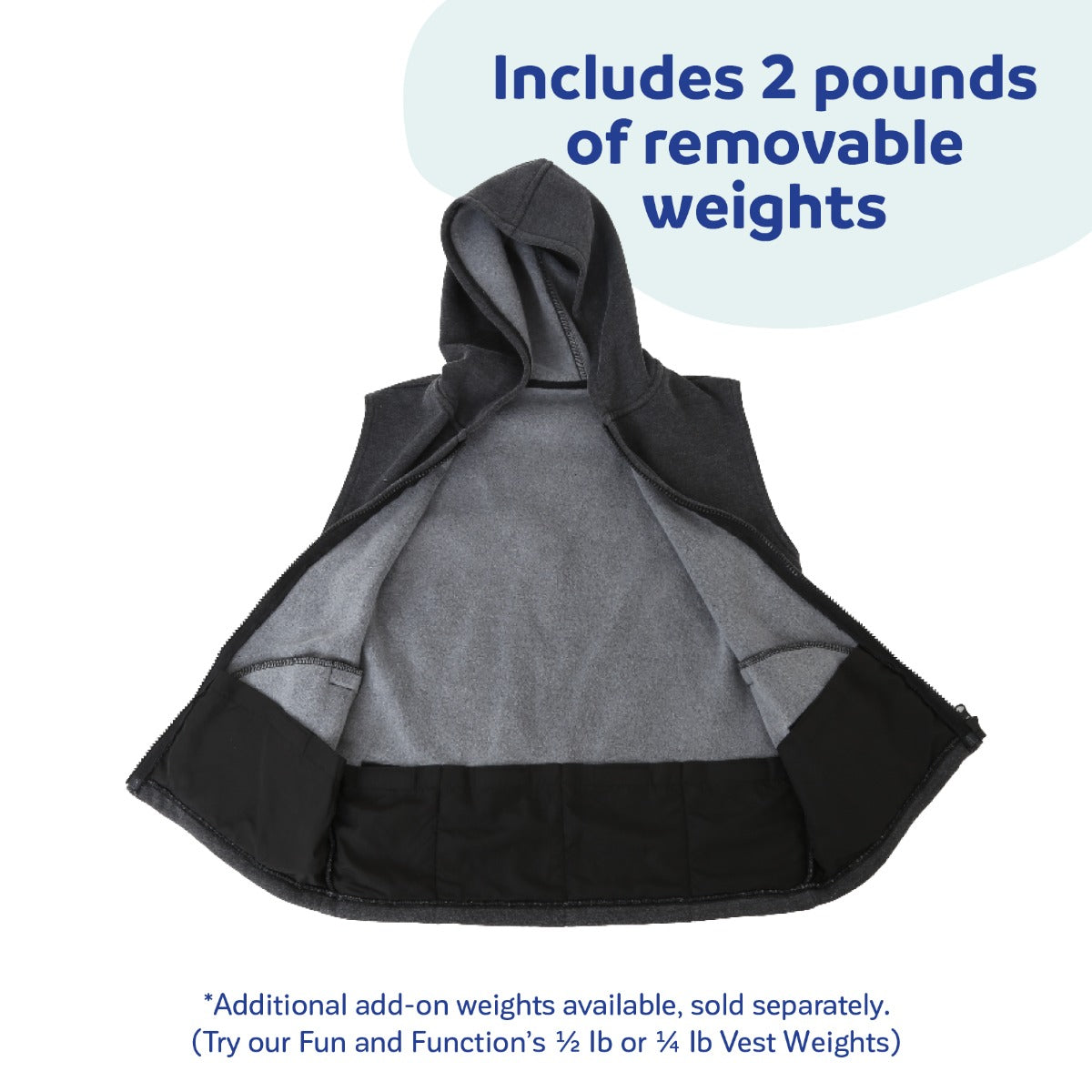Weighted Fleece Hoodie Vest | Fun & Function